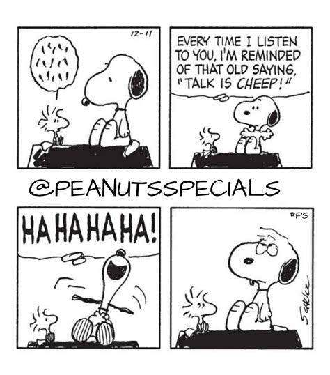 Peanuts Comic Strip In Black And White