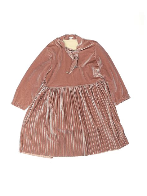 Assorted Brands Solid Stripes Brown Dress Size 9 63 Off Thredup