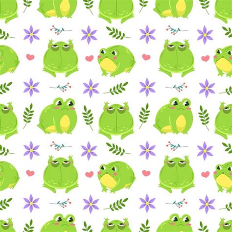 Cute Frog Pattern Vector Art Icons And Graphics For Free Download