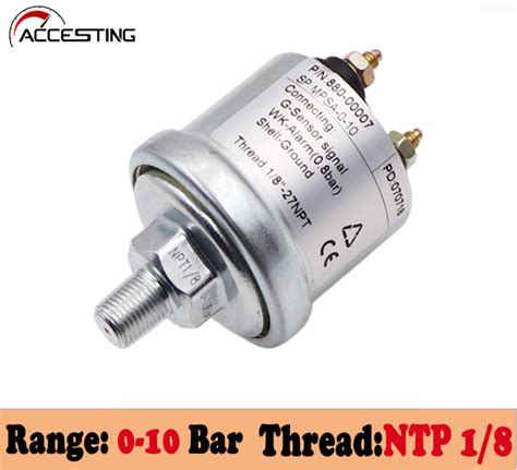 0~5 Bar0 10bar Sensor Universal Oil Pressure Sensor Engine Oil Rail