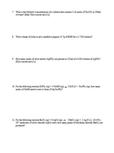 Dimensional Analysis Problem Set Worksheet Problem Solution
