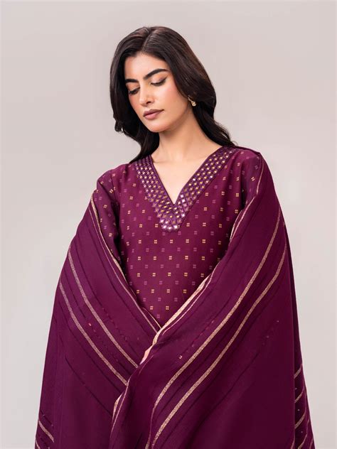 3 Piece Khaddar Suit Embroidered Pret Limelightstore