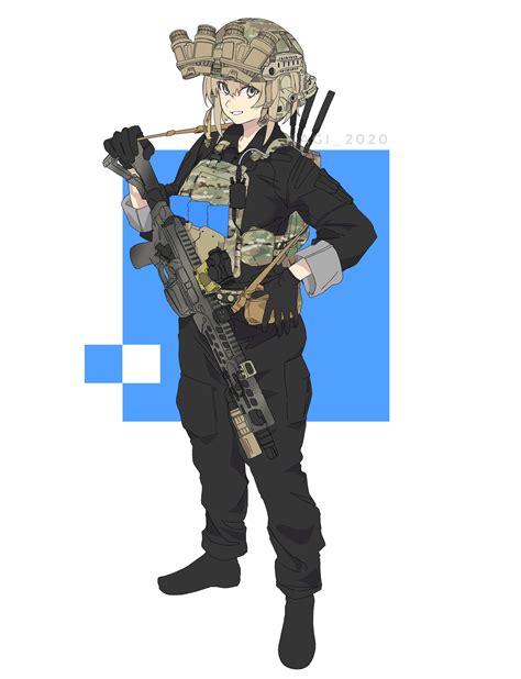 Soutou Nagi Original Sig Sauer Black Footwear Absurdres Commentary