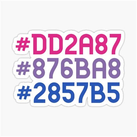 Bisexual Hex Code Flag Sticker For Sale By Spookywoosh Redbubble