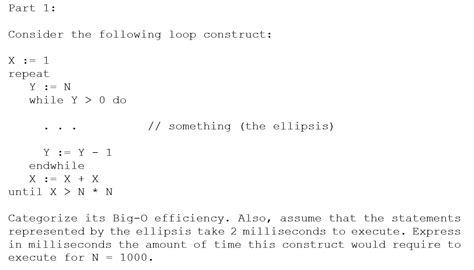 Solved Part 1 Consider The Following Loop Construct X 1