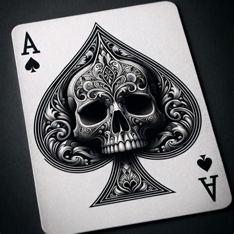 Skull Ace Of Spades Card Design Ai Art Generator Easy Peasyai
