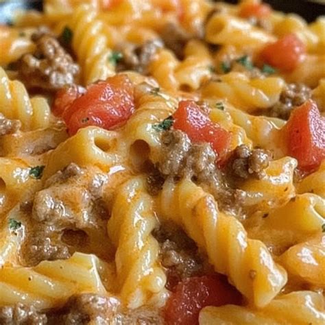Creamy Rotel Pasta With Ground Beef