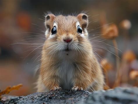 A Chipmunk Is Sitting On A Rock And Looking At The Camera Premium Ai Generated Image