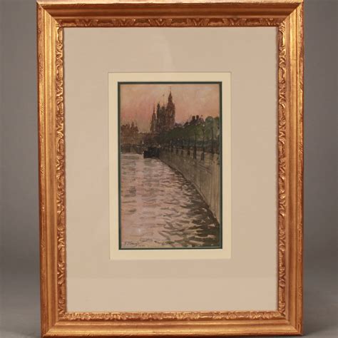 Lot 078 Frederick Judd Waugh London Along The Thames River Watercolor