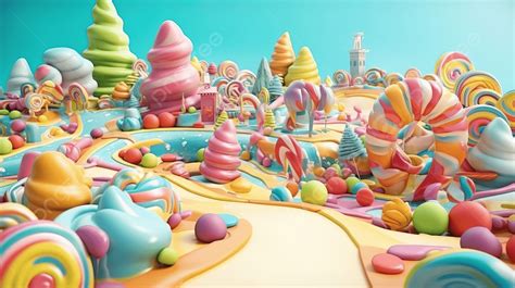 Cartoon Candy Land Comes To Life With 3d Rendering And Melting Cream