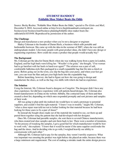 Assignment1 Assignment Student Handout Foldable Shoe Maker Beats