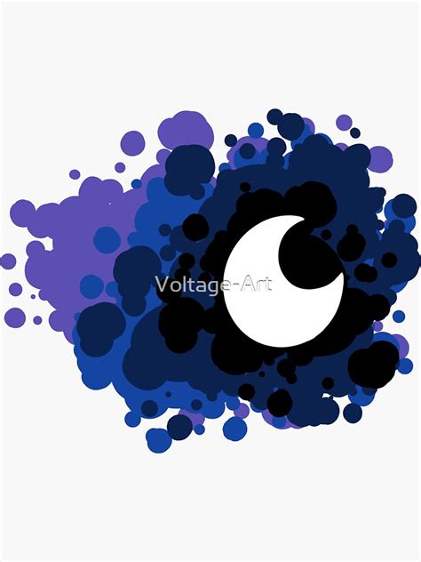 Princess Luna Cutie Mark Sticker For Sale By Voltage Art Redbubble