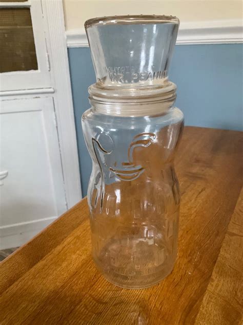 Vintage 1991 Mr Peanut Glass Jar Wlid 75th Birthday 4631415862