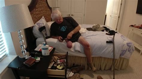 Polio Amputee Grandpa Gets Dressed After Wank