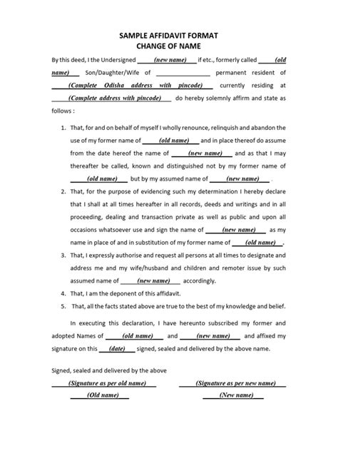 Sample Affidavit Format Above 18 Years Of Age Pdf