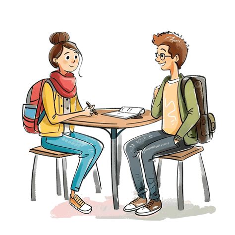 Estudiantes De Dibujos Animados Hablando En Clase Estudiante Hablando