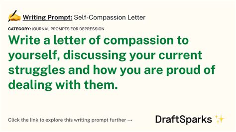 Writing Prompt Self Compassion Letter • Draftsparks