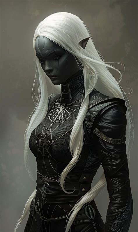 Drow Noble Dark Elf Female Elf Character Design