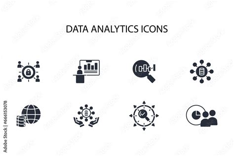 Data Analytics Icon Setvectoreditable Strokelinear Style Sign For Use Web Designlogosymbol