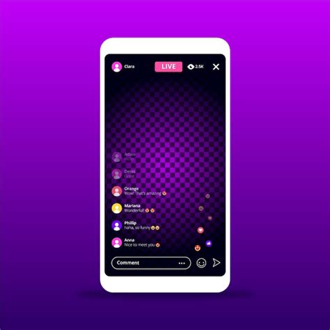 instagram live stream interface free vector
