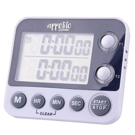 Dual Digital Timer 99 Hours 59 Min Chefs Essentials
