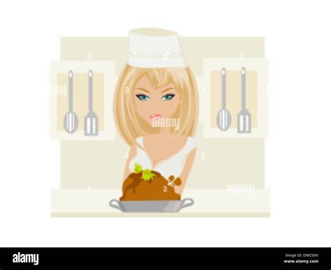 Two Women Cook Kitchen Stock Vector Images Alamy