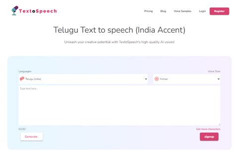 how to convert text into telugu voice with ai voice generator