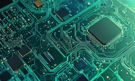 Circuit Board With Chip Stock Illustration Illustration Of Motherboard