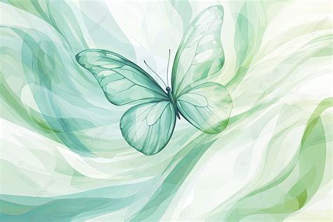 Green Swirls With A Butterfly Light Background Green Swirls