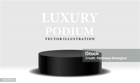쇼케이스 벡터를 위한 현실적인 까만 실린더 3d 방 주춧대 연단 최소 장면 제품 전시 프리젠테이션 단계 받침대에 대한 스톡 벡터 아트 및 기타 이미지 Istock