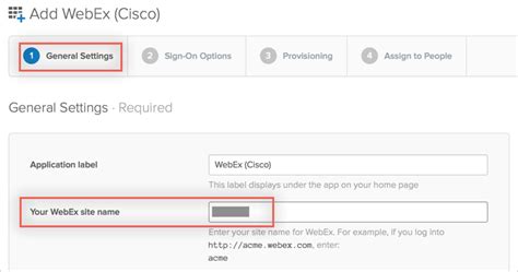 Cisco Webex Meetings Provisioning
