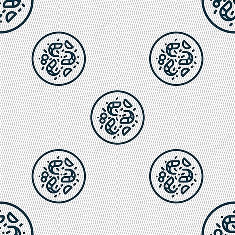 Vector Seamless Pattern Of Geometric Textured Bacteria Icon Sign Vector