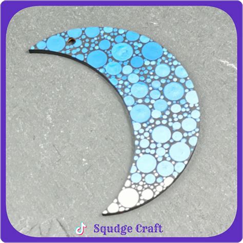 Crescent Moon Dot Art Squdge Craft
