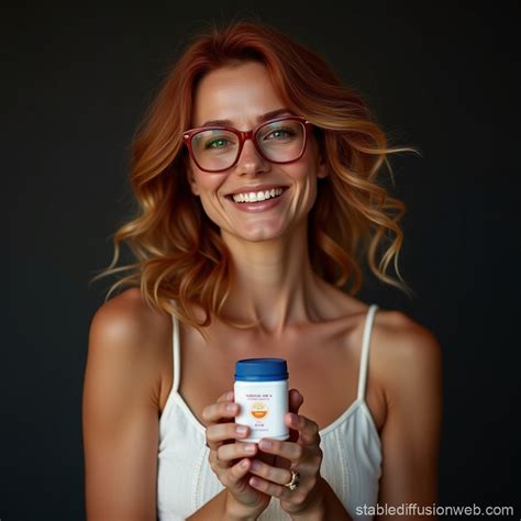 Realistic Woman With Vitamina D Box Stable Diffusion Online