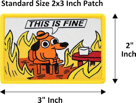 This Is Fine Funny Morale Applique Patch 2 Pack Set Etsy