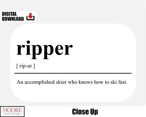 Ripper Definition Print Ski Terminology Poster Digital Download T