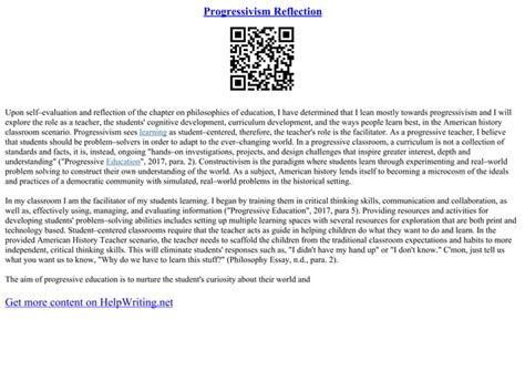 Progressivism Reflection Ppt