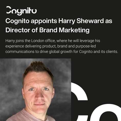 Cognito Appoints Harry Sheward As Director Of Brand Marketing Cognito
