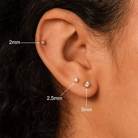 Screw Back Diamond Earrings Etsy