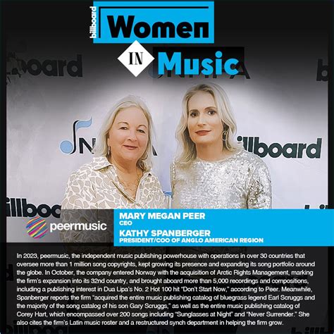 Congratulations To Peermusic Ceo Mary Megan Peer And Presidentcoo Anglo American Region Kathy