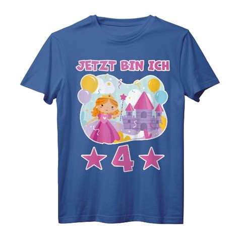 Kinder Prinzessin 4 Geburtstag Mädchen 4 Jahre Geburtstags T Shirt