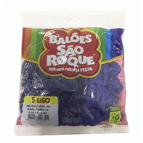 Balão Azul Cobalto N05 50 Unid São Roque