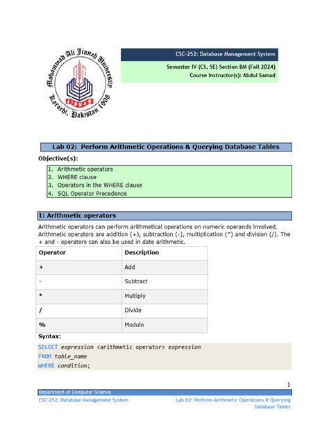 Lab 2 Pdf Databases Sql