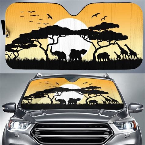 Wild Nature In Africa Yellow Custom Car Sunshade Hot Sale 2026