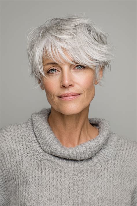 27 Age Defying Short Haircuts For Older Women With White Hair 2025