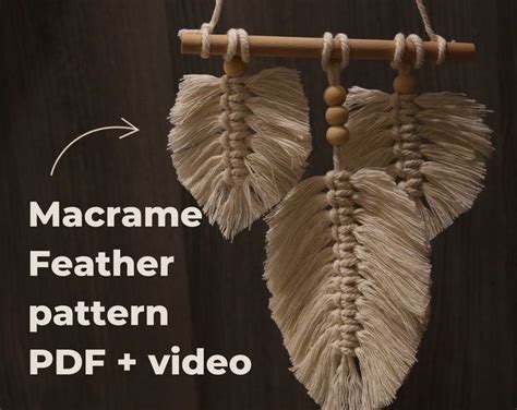 Craft Supplies And Tools Embroidery Macrame Leaf Keychain Pattern Macrame