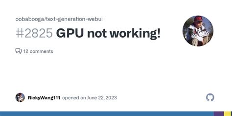GPU Not Working Issue Oobabooga Text Generation Webui GitHub