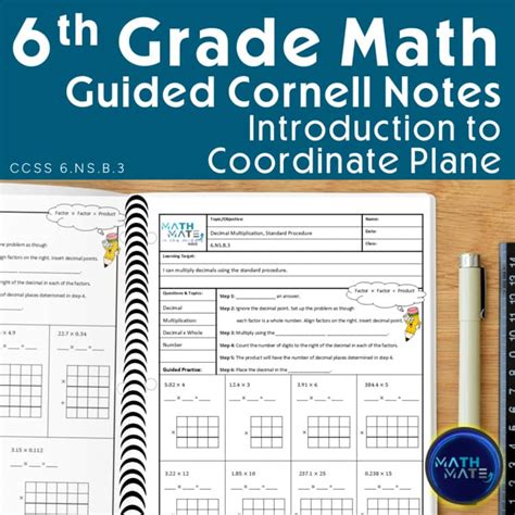 Coordinate Plane Introduction Guided Cornell Notes By Mathmate In The