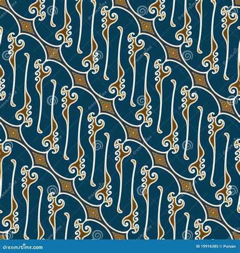 Seamless Blue Batik Pattern Stock Vector Illustration Of Seamless Java 19916385