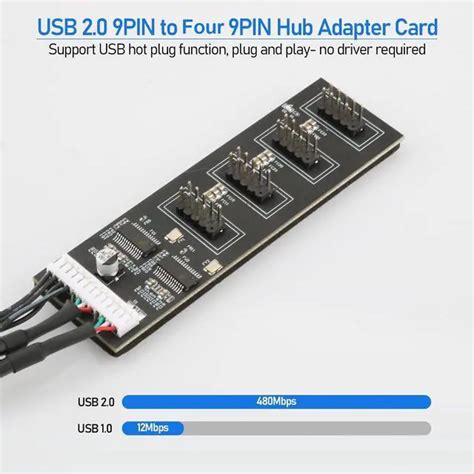 9pin Usb Header Splitter With Sata Power Cable 9pin Usb Header Male 1